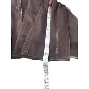 Cache | Dresses | Cach Womens Chocolate Brown Sheer Overlay Pleated ...